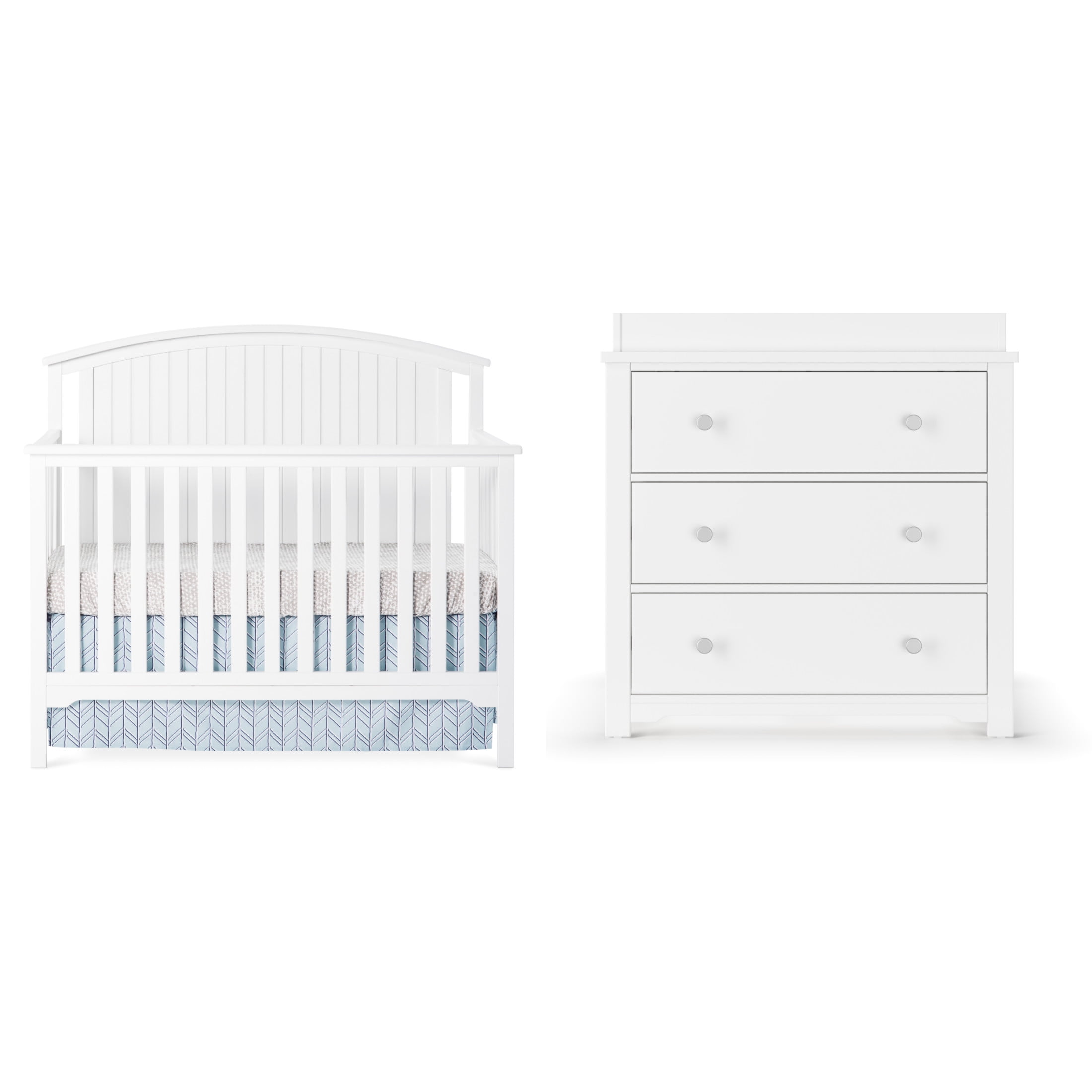 Child Craft Cottage Curve Crib and Dresser Nursery Set, 3-Piece ...