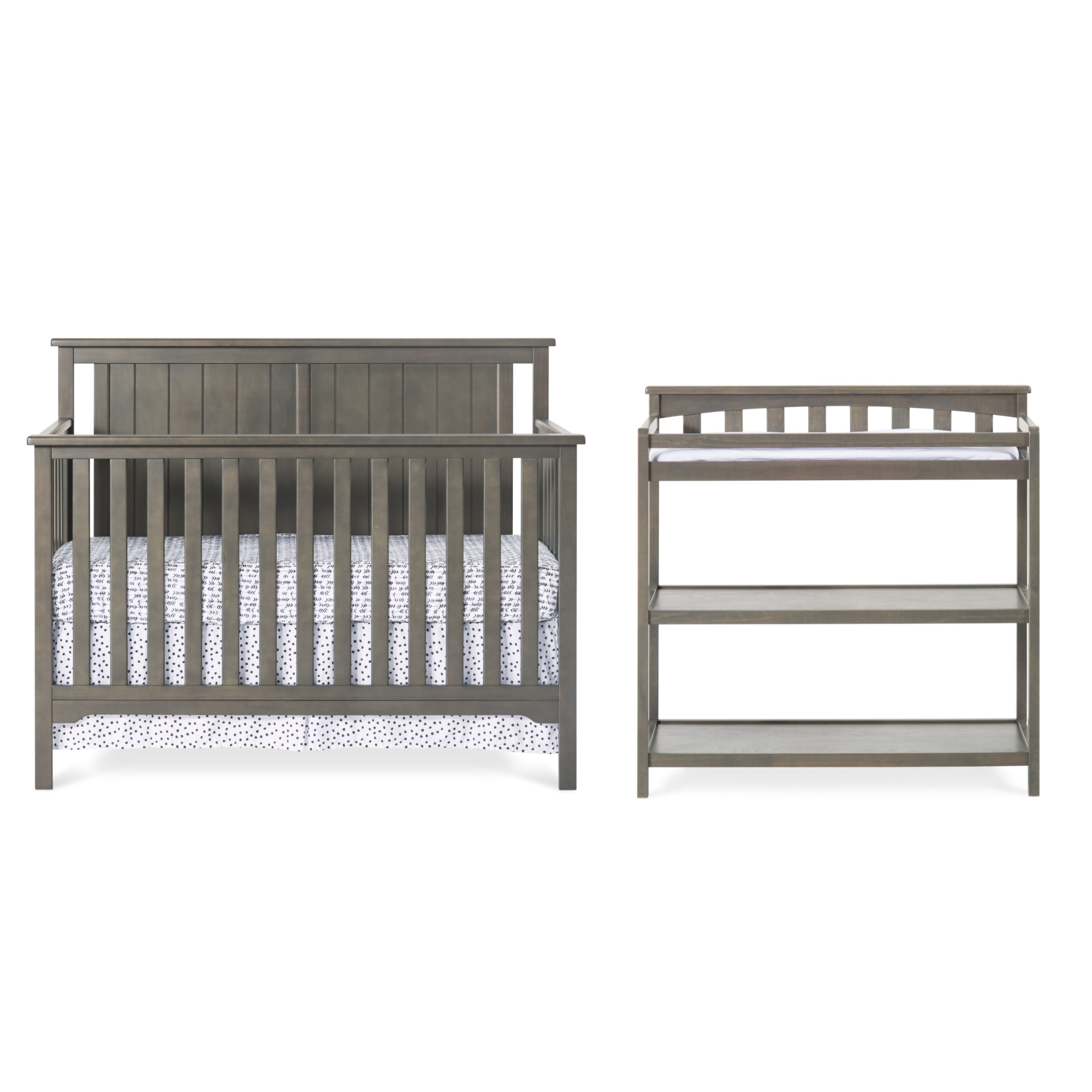 Child Craft Cottage Flat Top Crib and Changing Table Nursery Set, 4-in ...