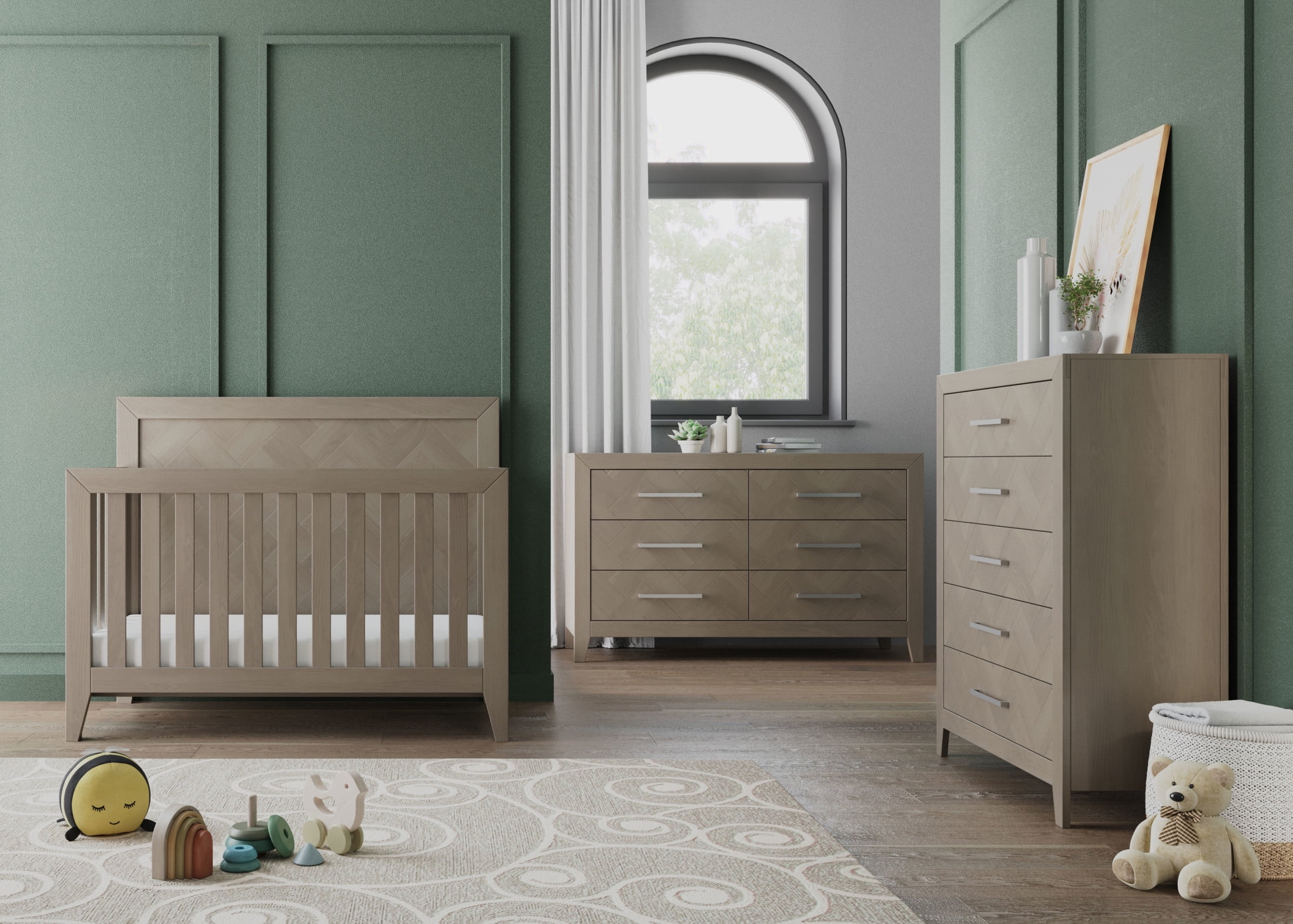 Child Craft Kieran Crib, Double Dresser and Chest Nursery Set, 3-Piece ...