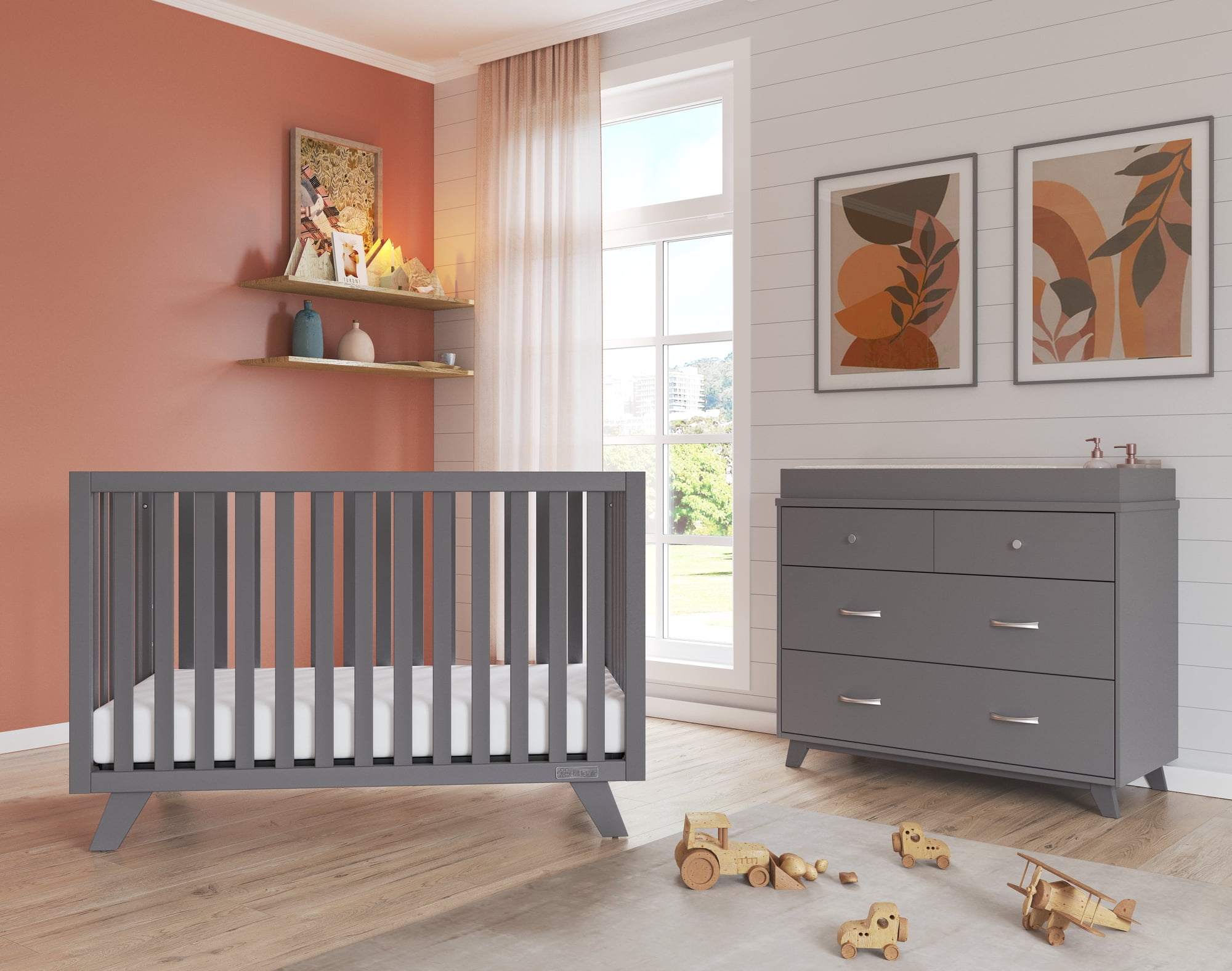 Child Craft SOHO 2 Piece Nursery Furniture Set, 4-in-1 Convertible Crib ...
