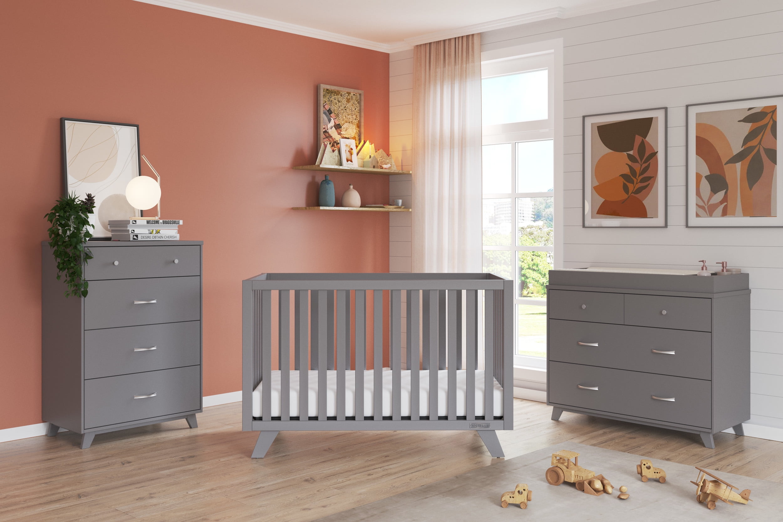 Child Craft SOHO Crib, 3-Drawer Dresser with Changing Table Topper ...