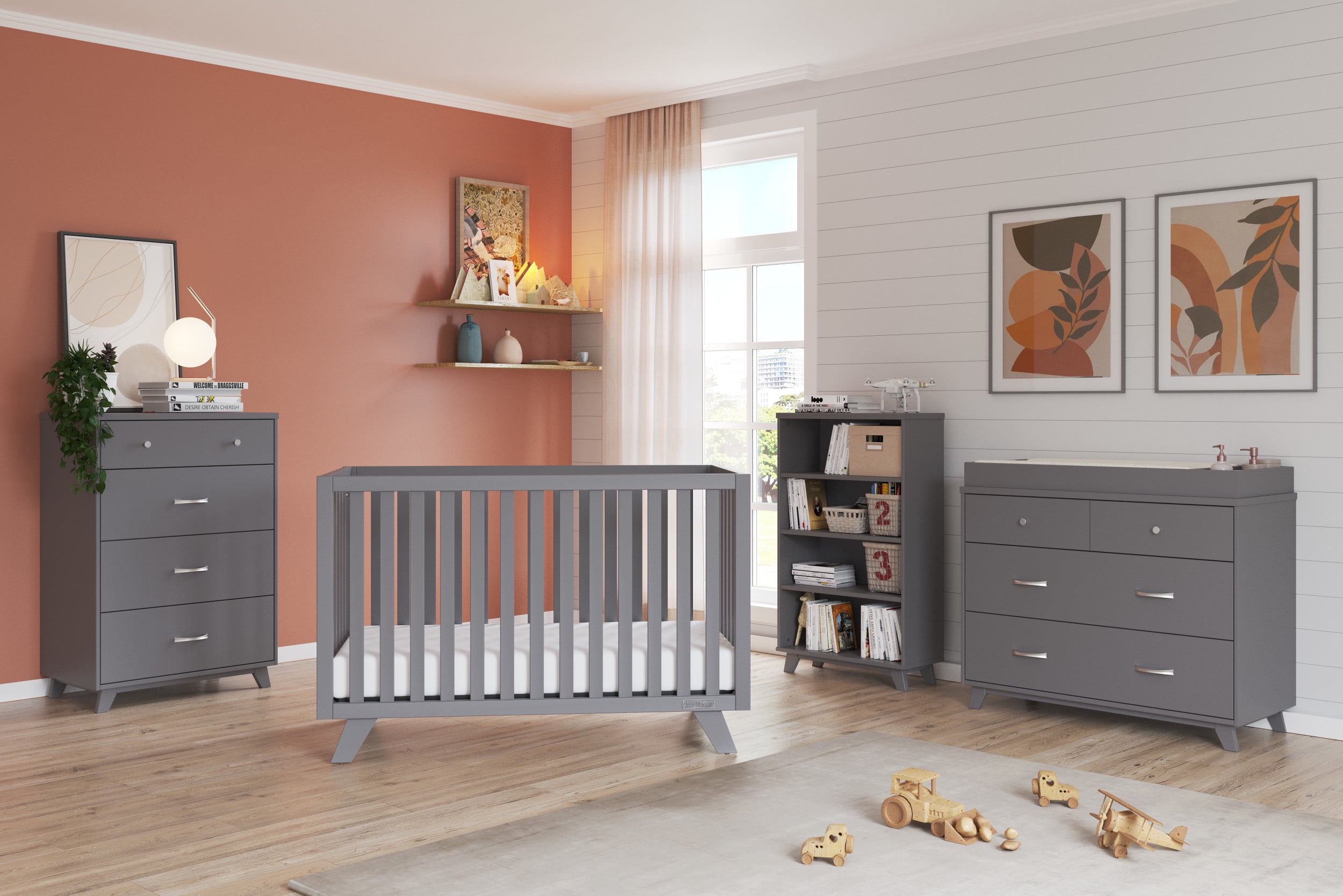 Child Craft SOHO Crib, 3-Drawer Dresser with Changing Table Topper ...