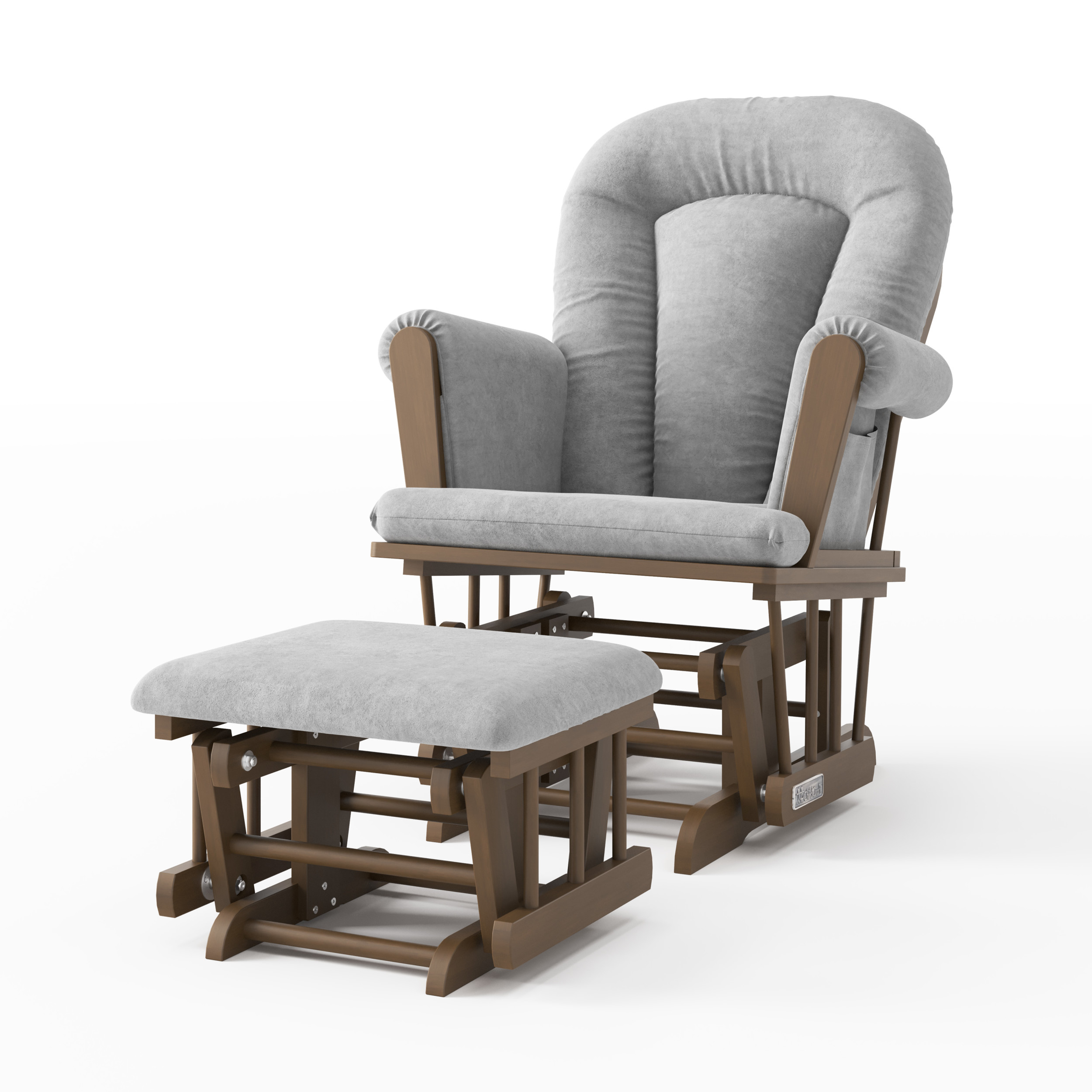 Infans Glider and Ottoman Cushion Set Wood Baby Nursery Rocking Chair ...