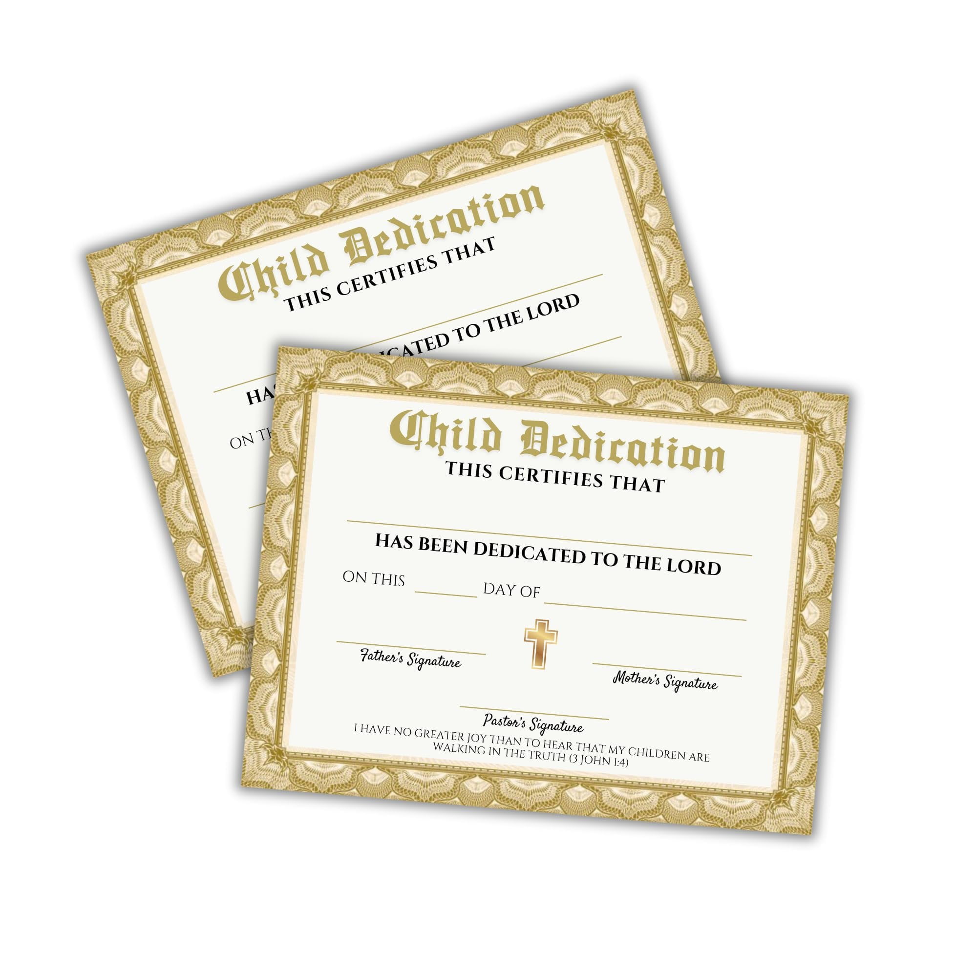 Child Dedication Certificate for Churches to Frame 30 pk 8.5x11 Paper ...