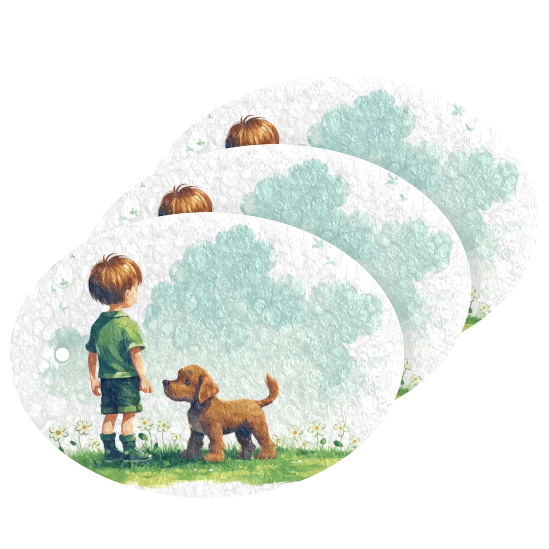 Child Dog Grassland 3 Pack Dish Sponges Bulk Natural Sponges Compressed ...