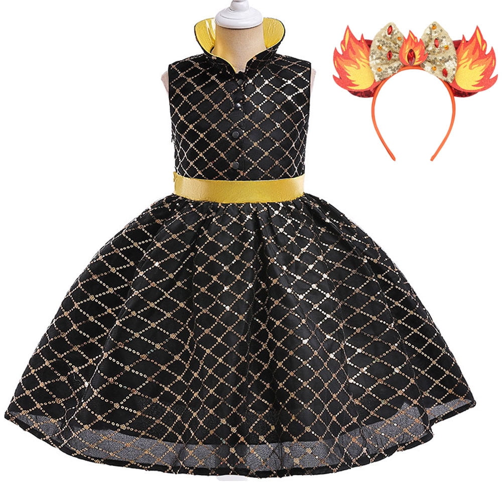 Child Ember Costume Dress Shirt Uniform Fire Element Cosplay Halloween ...