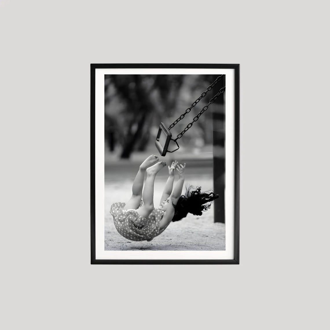 Child Falling From Swing Black and White Photography Dramatic ...