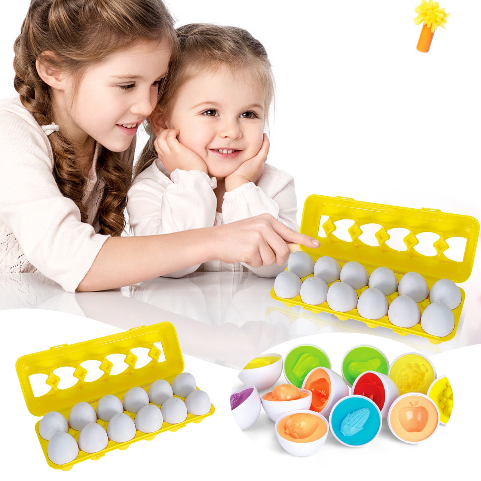 Child First-Find and Match Easter Matching Eggs with Yellow Eggs Holder ...