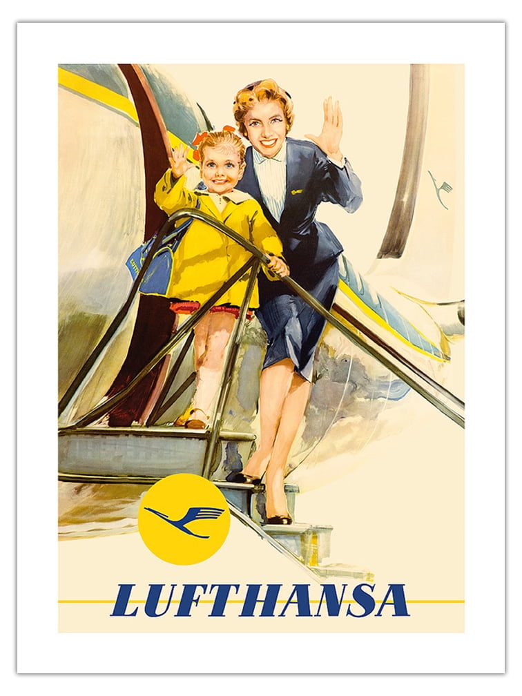 Child & Flight Attendant - Lufthansa German Airlines - Vintage Airline ...