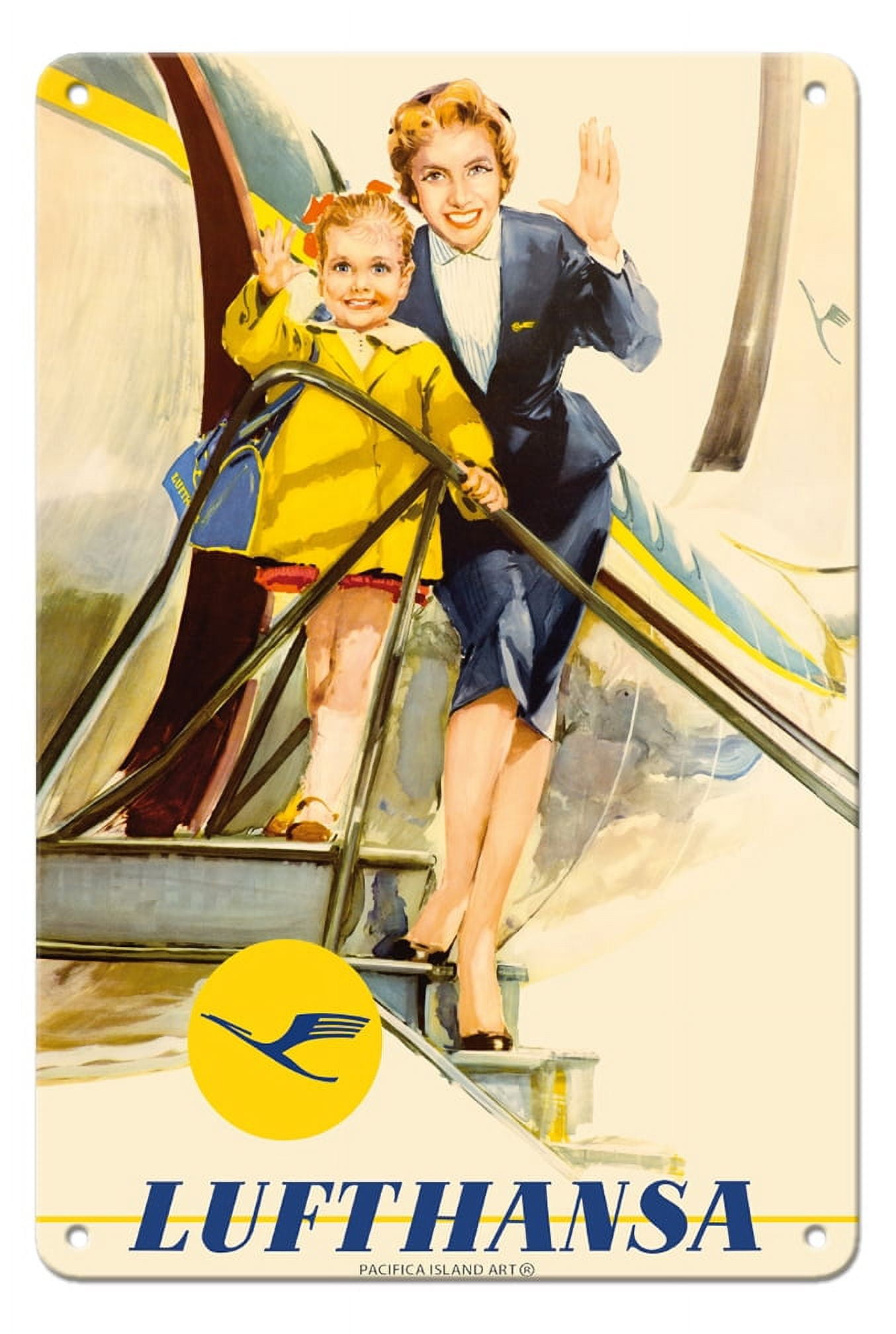 Child & Flight Attendant - Lufthansa German Airlines - Vintage Airline ...