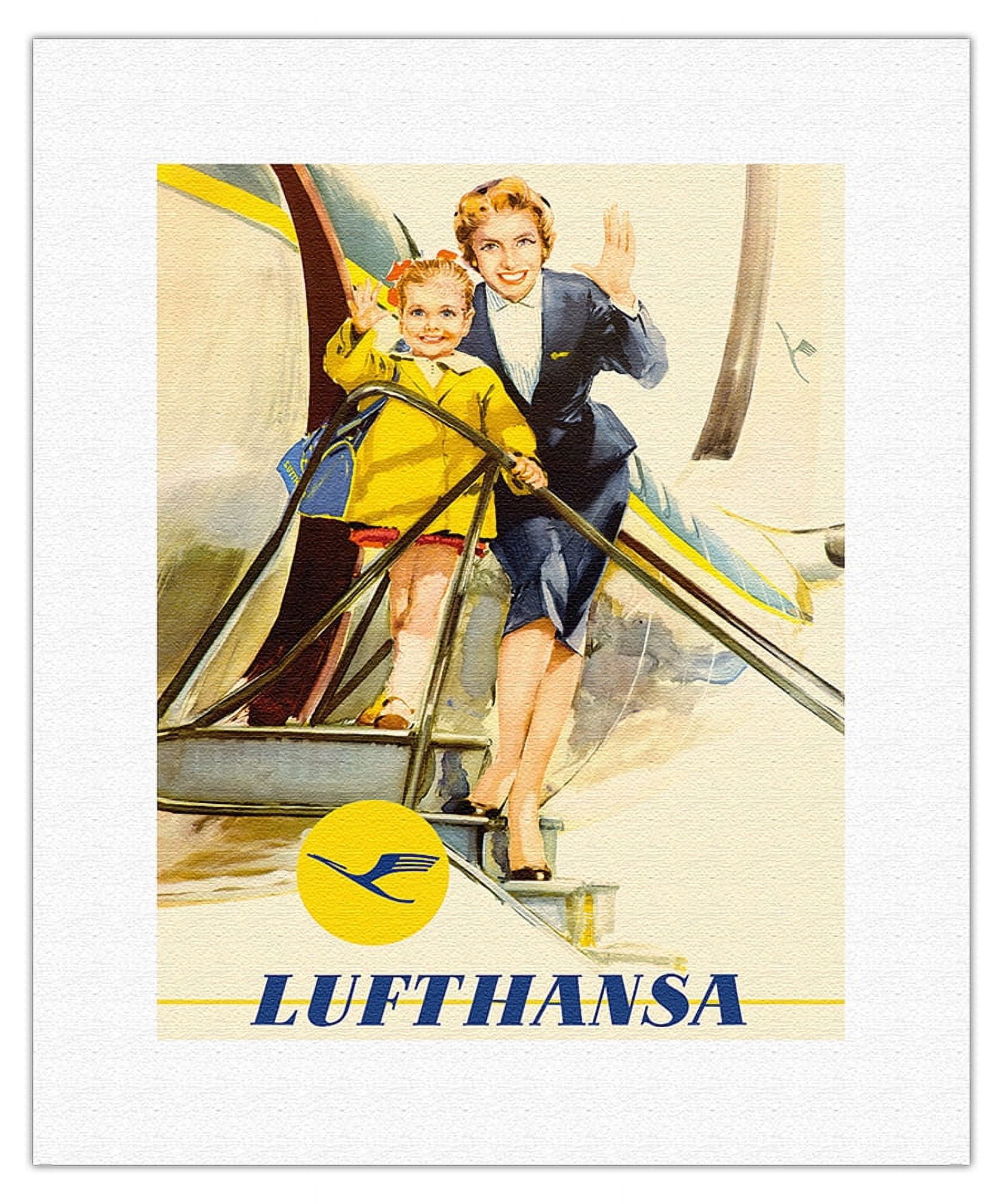 Child & Flight Attendant - Lufthansa German Airlines - Vintage Airline ...