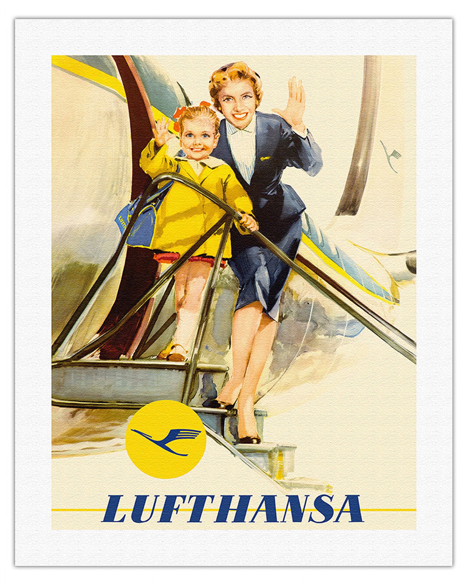 Child & Flight Attendant - Lufthansa German Airlines - Vintage Airline ...