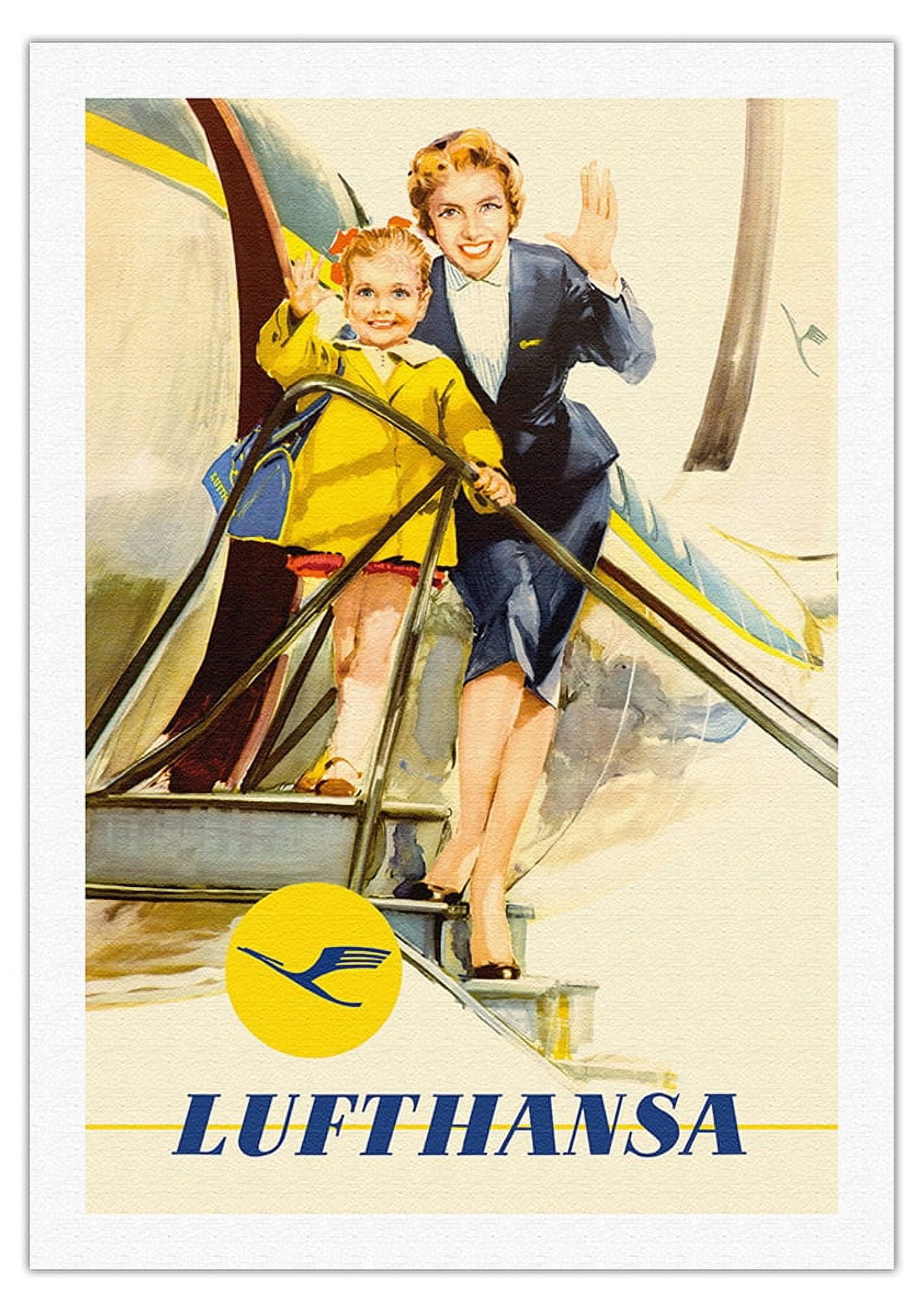 Child & Flight Attendant - Lufthansa German Airlines - Vintage Airline ...