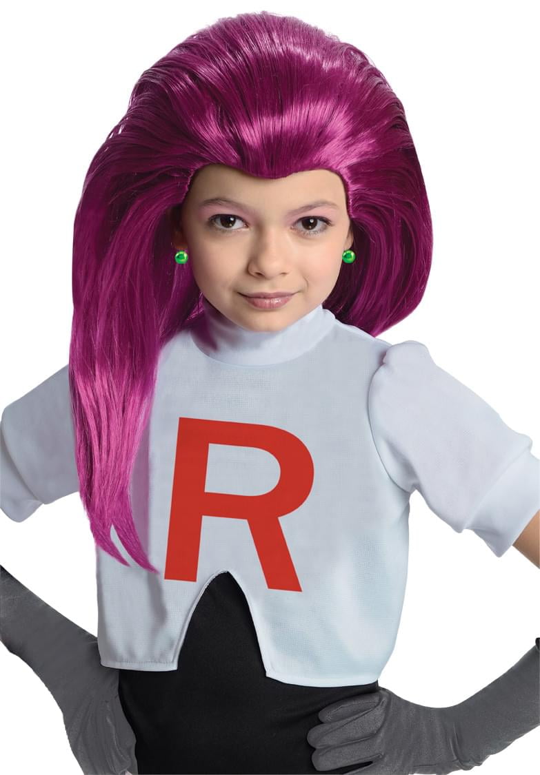 Child Girls Team Rocket Pokemon Jessie Long Purple Costume Wig ...