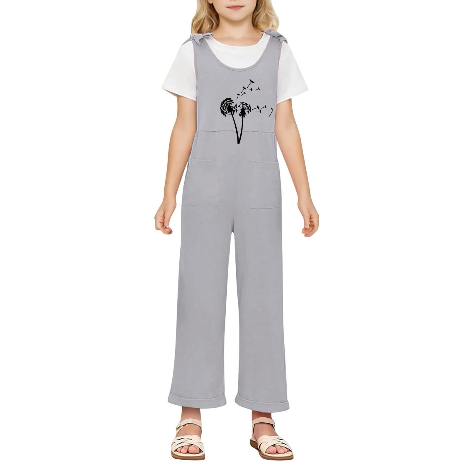 Child Girls jumpsuits Outdoor Casual Crewneck Romper Clothes Size 130 ...