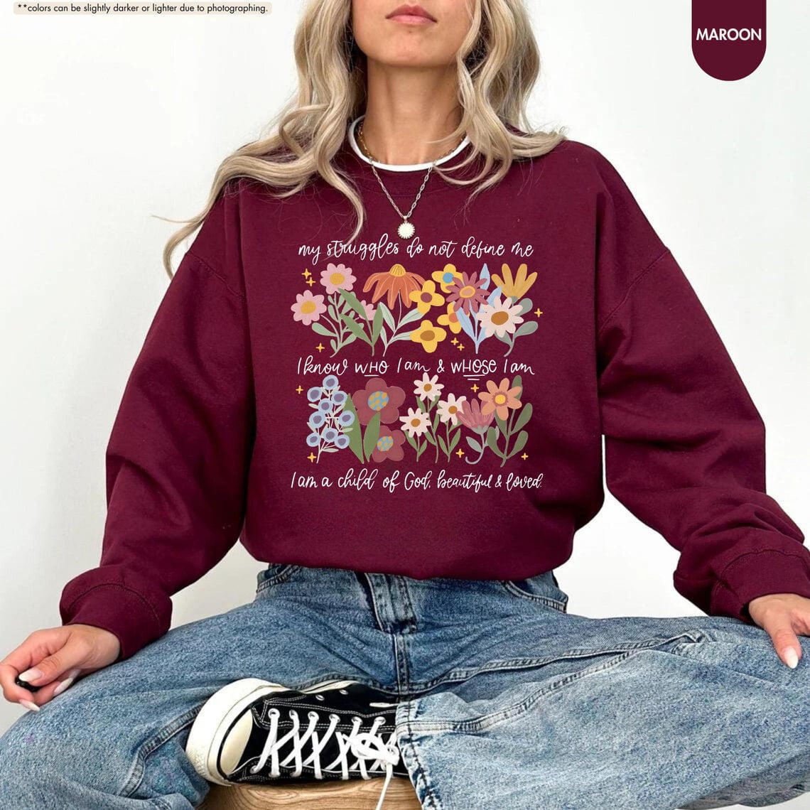 I'm a Child Of God Sweatshirt, Floral Christian Sweatshirt, Christian ...