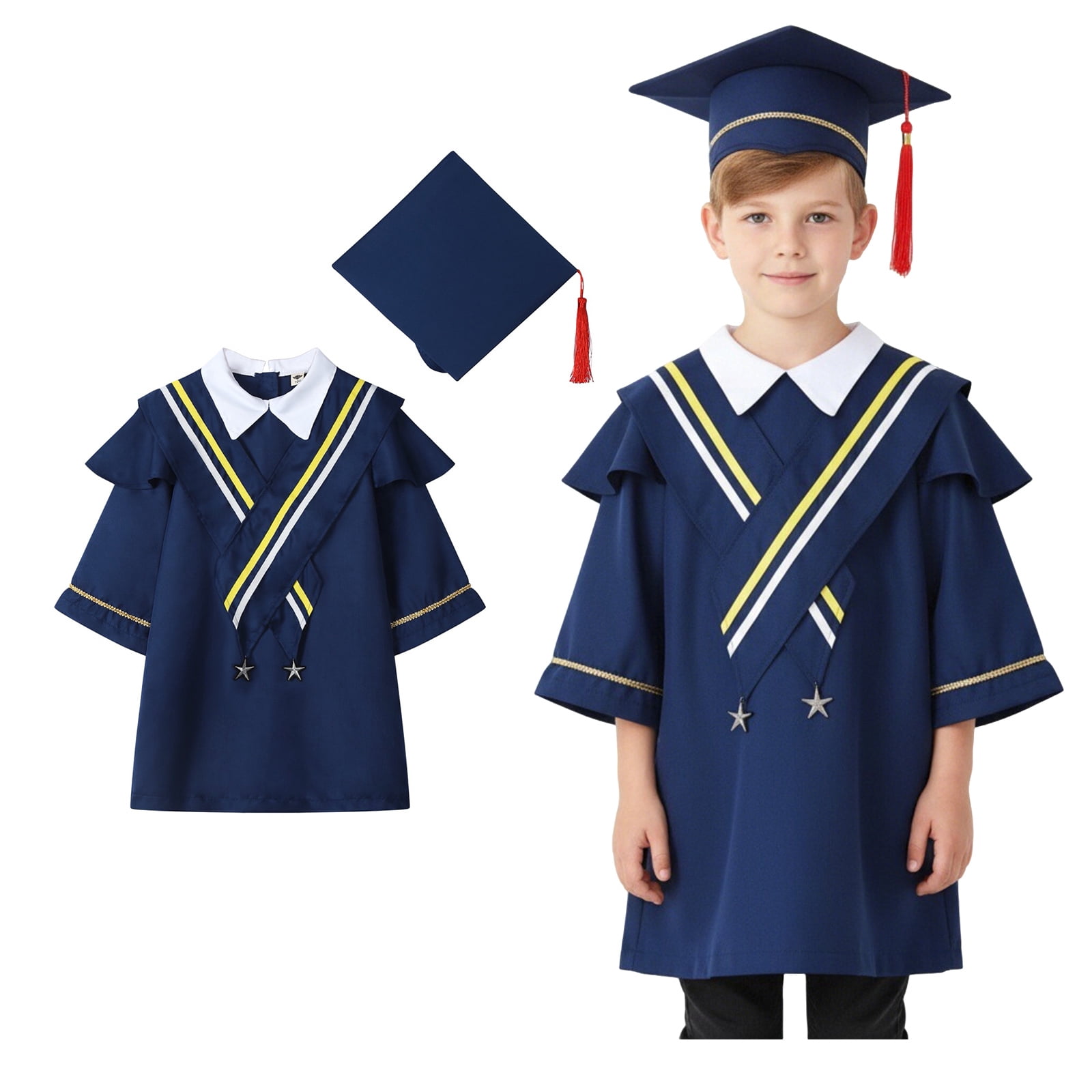 Child Graduation Cap and Gown Set with Tassel Girls Graduation Outfit ...