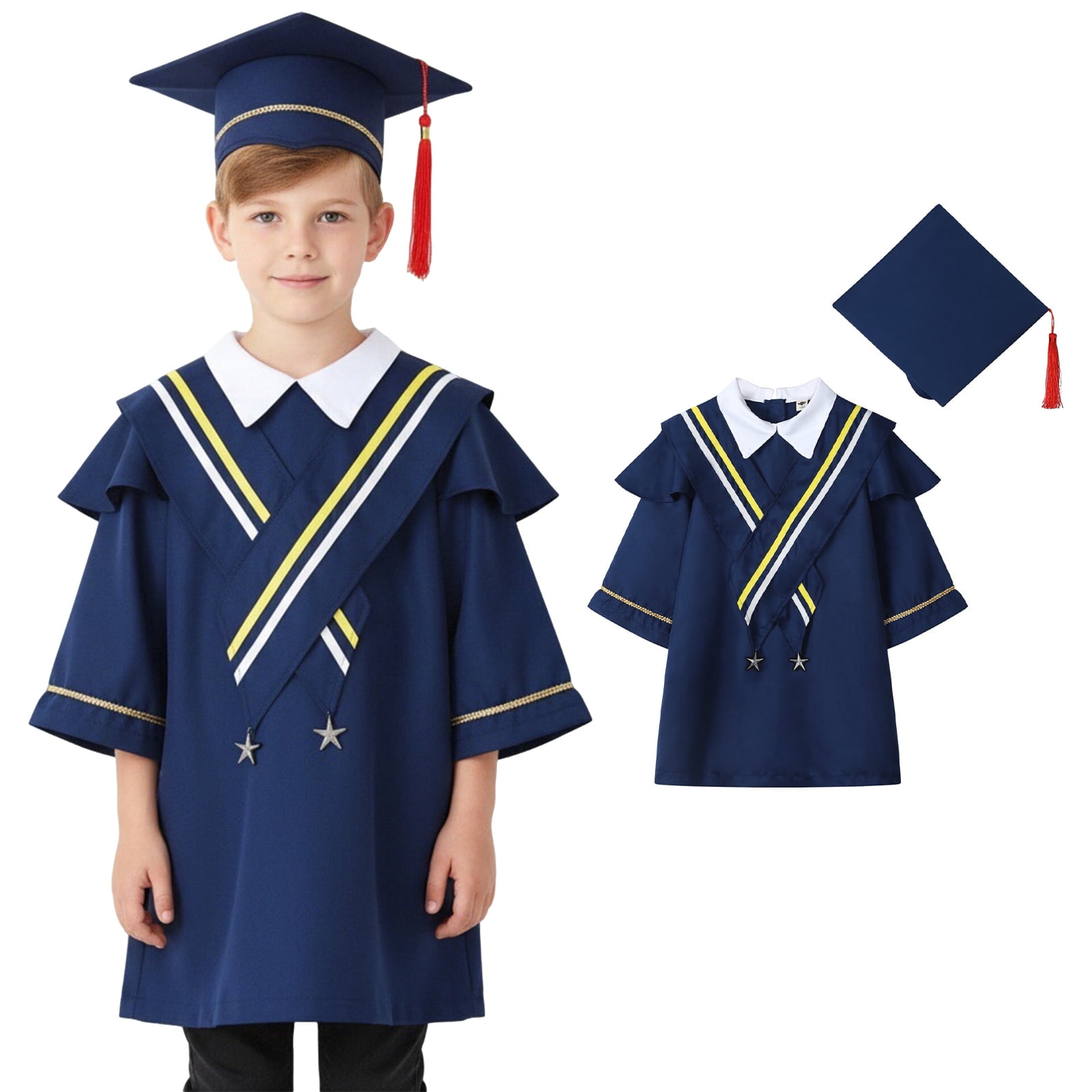 Child Graduation Cap and Gown Set with Tassel Kids Graduation Outfit ...
