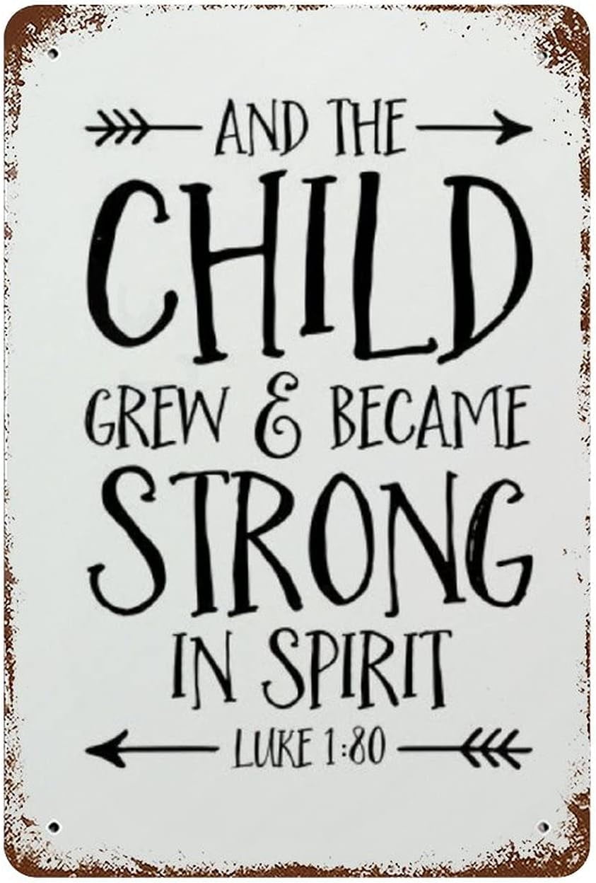 and The Child Grew and Became Strong in Spirit Metal Print Tin Sign Art ...