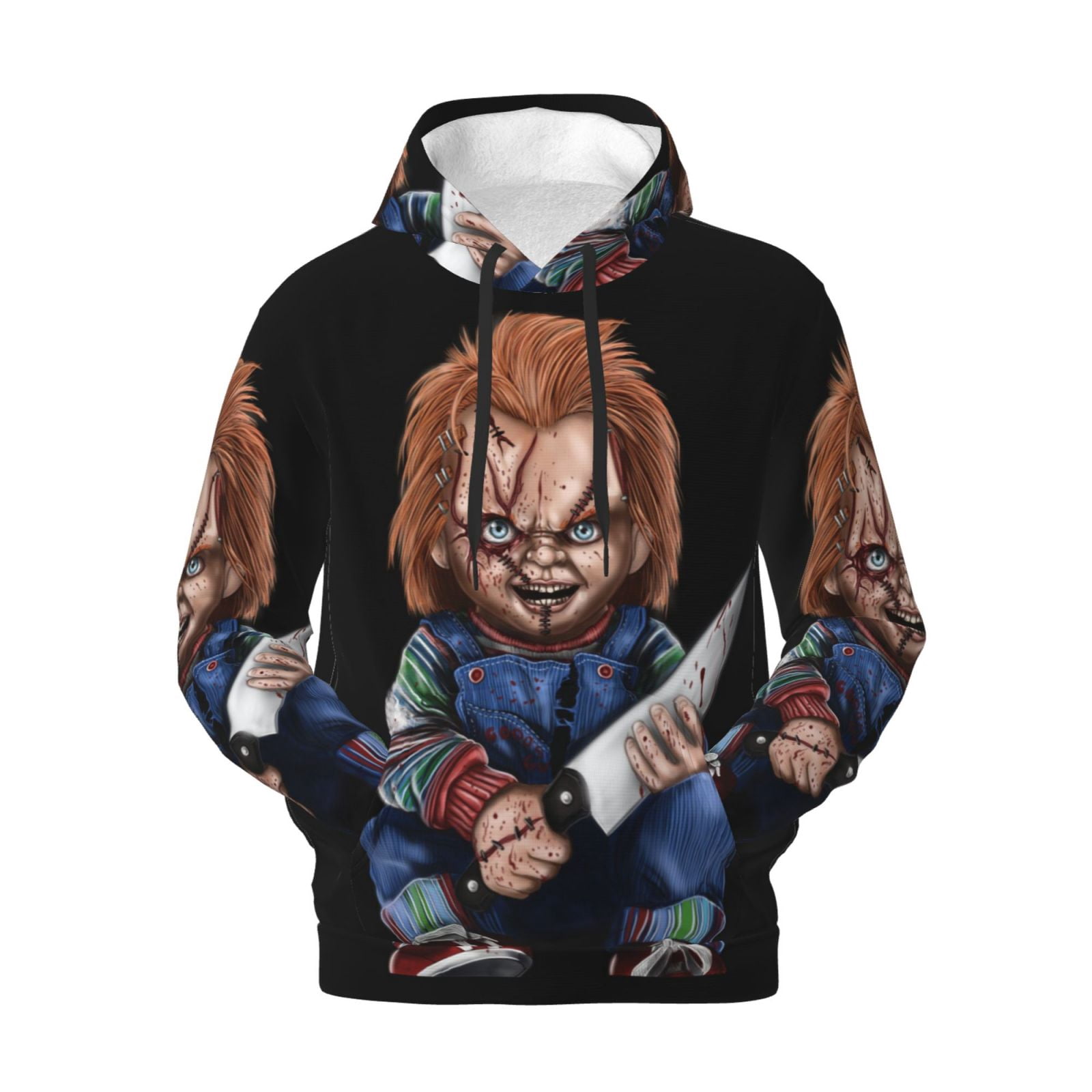 Child Horror Chucky Men's Sweatshirt Hoodies Soft Plush Fleece Pullover ...