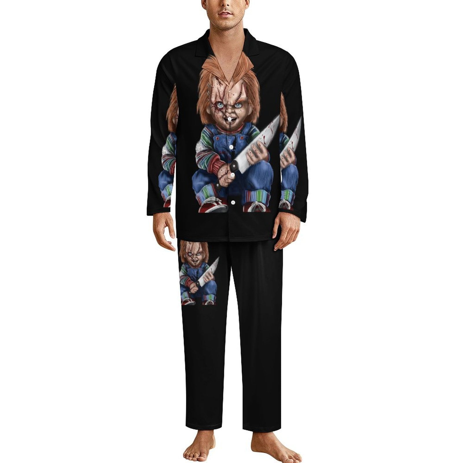 Child Horror Seed Of Chucky Long Sleeved Pajama Set for Men Sleepwear ...