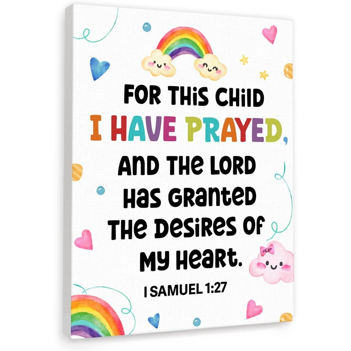 For This Child I Have Prayed Bible Verse Canvas Wall Art for Kids ...