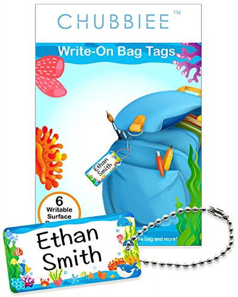 Child ID Bag Tags, Write-On Kids Name Tags for Backpack, Lunchbox ...