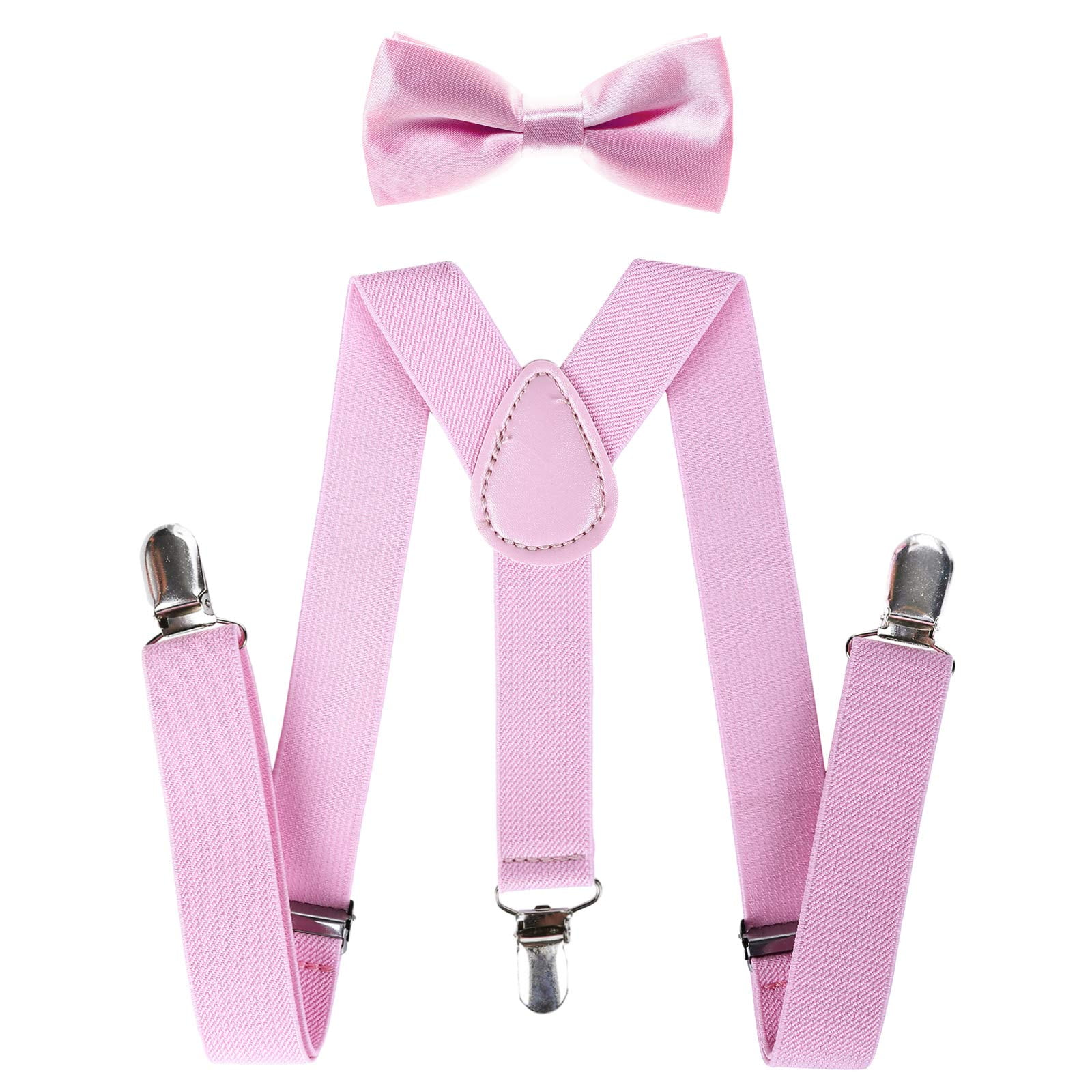 MINKUROW Child Kids Suspenders Bowtie Set - Adjustable Suspender Set ...