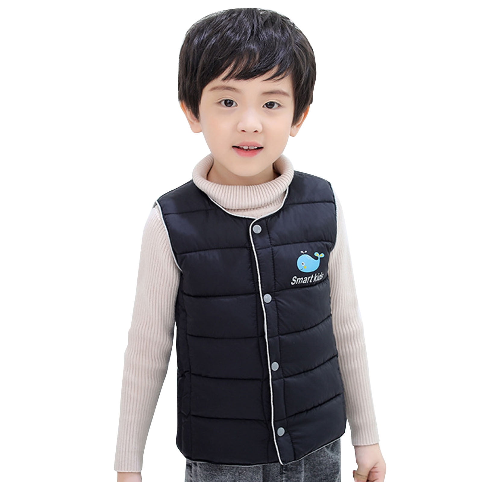 Child Kids Toddler Baby Boys Girls Cute Cartoon Animals Letter Sleeveless Winter Solid Coats ...