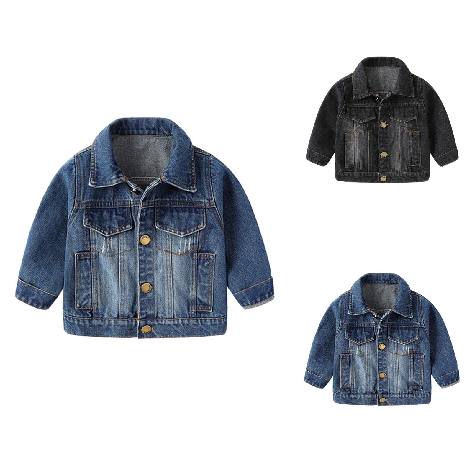 Child Kids Toddler Baby Boys Girls Long Sleeve Denim Jacket Coats Outer ...