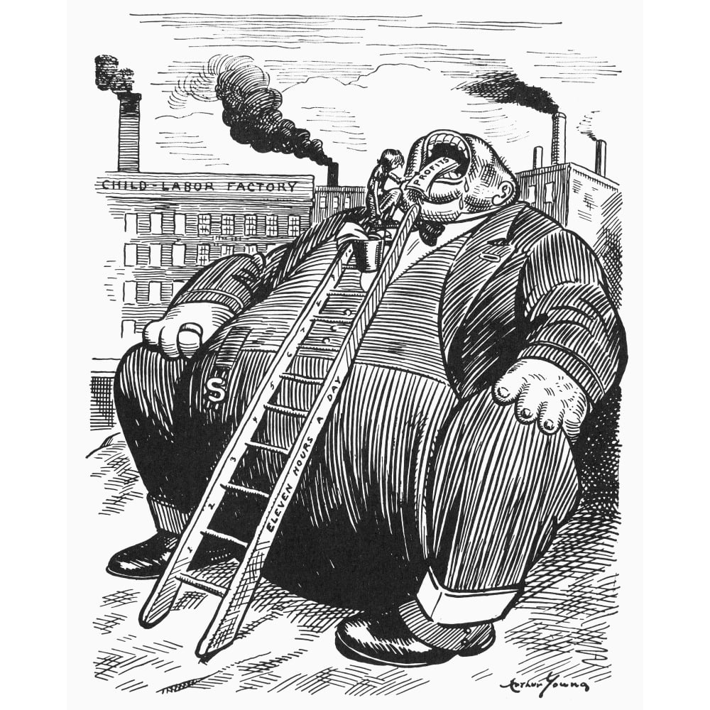 Child Labor Cartoon C1912. N'A Little Child Shall Feed Them.' American ...