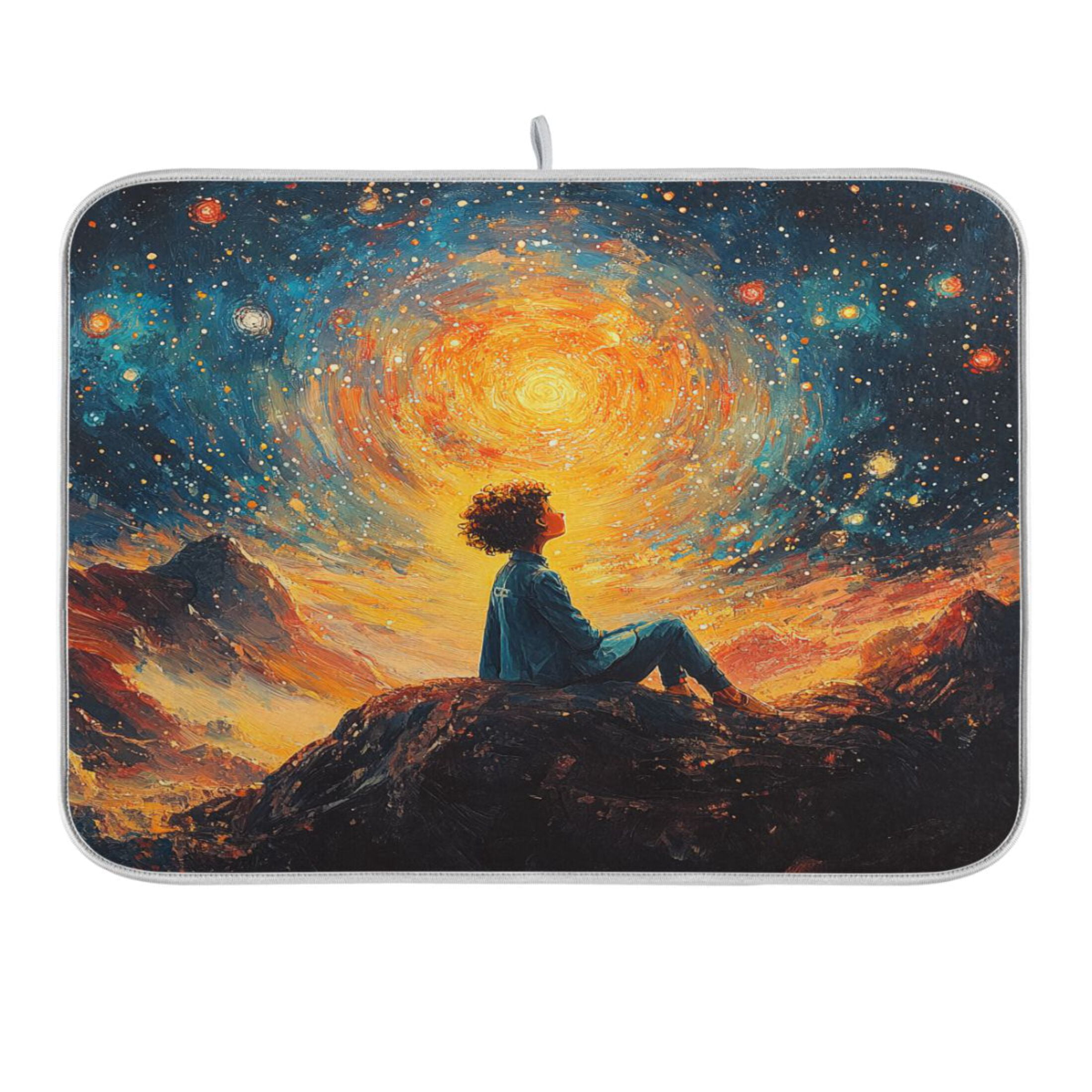 Child Look at Stars Dish Drying Mat 16x18 Absorbent Microfiber Draining ...