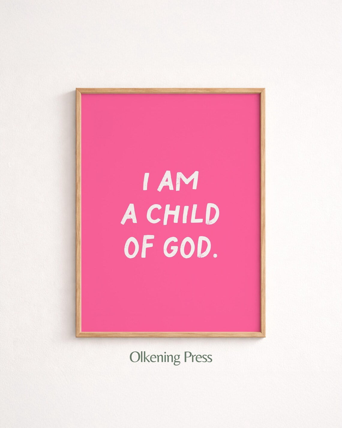 Child Of God Christian Wall Art, Pink, Unframed Paper Poster 8x10in ...