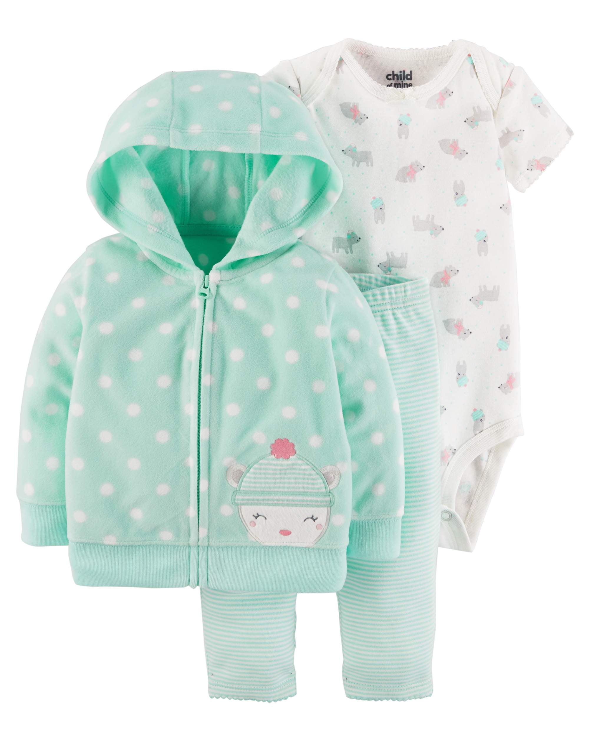 Child Of Mine Baby Girl Cardi Set Bear - Walmart.com