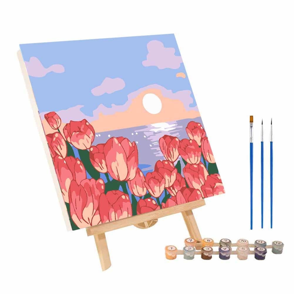 Child Painting Paint by Numbers Scenery Oil Painting Picture ...