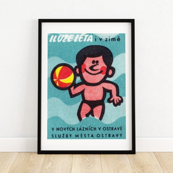 Child Playing Ocean Ball - Wall Print - Wall Art - Vintage Eastern ...