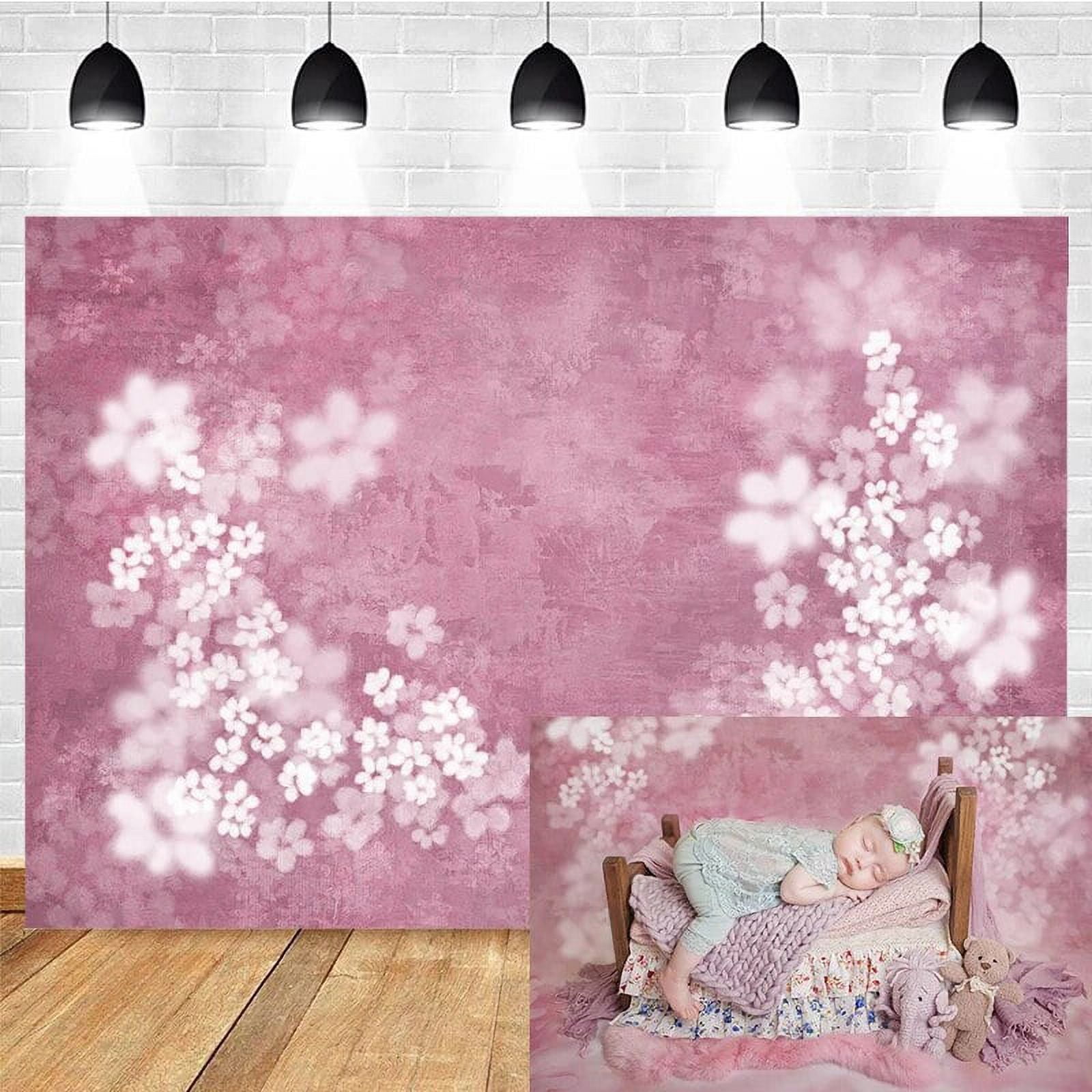 Child Portrait Photography Background Pink Flower Castle Decoration ...