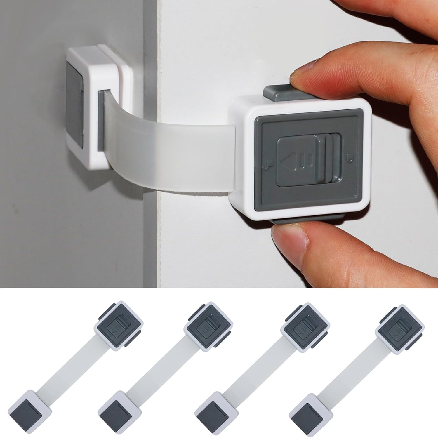 Child Proof Cabinet Locks, 4 Pack Child Locks for Drawer Cupboard ...