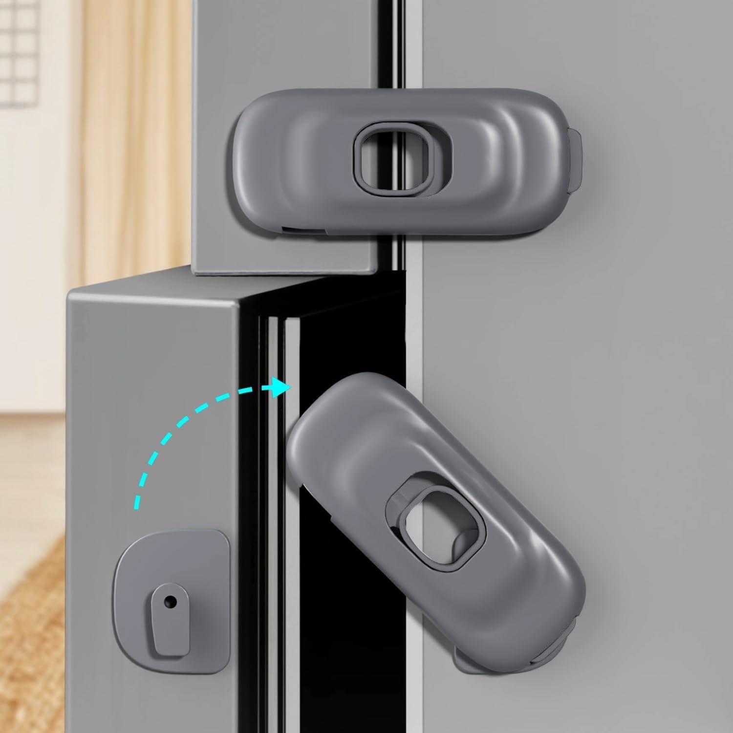 Child Proof Refrigerator Lock, 2 Pack Fridge Locks for Kids with Sticky ...