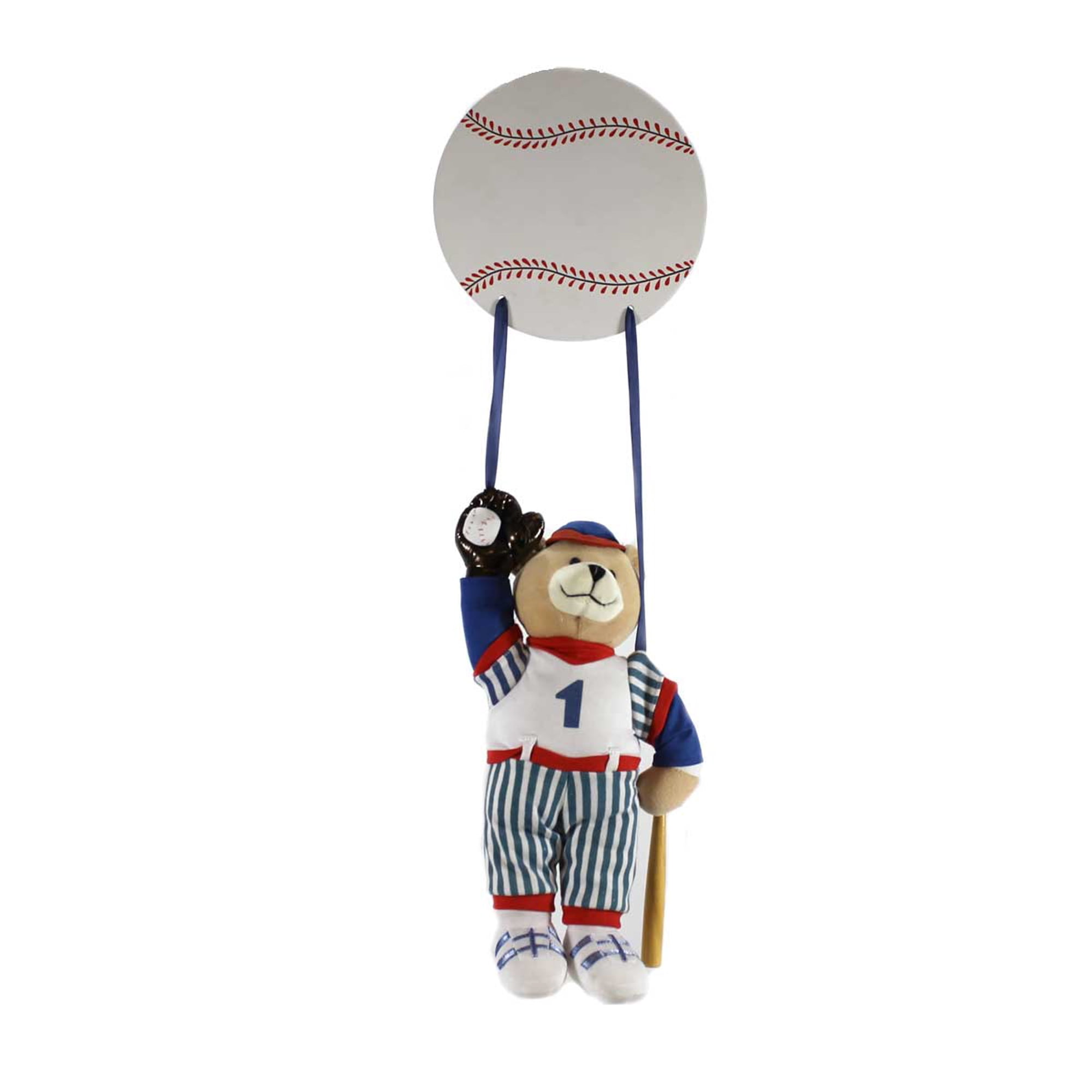 Child Related TEDDY BEAR BASEBALL PLAYER Fabric Room Sign Personalized ...
