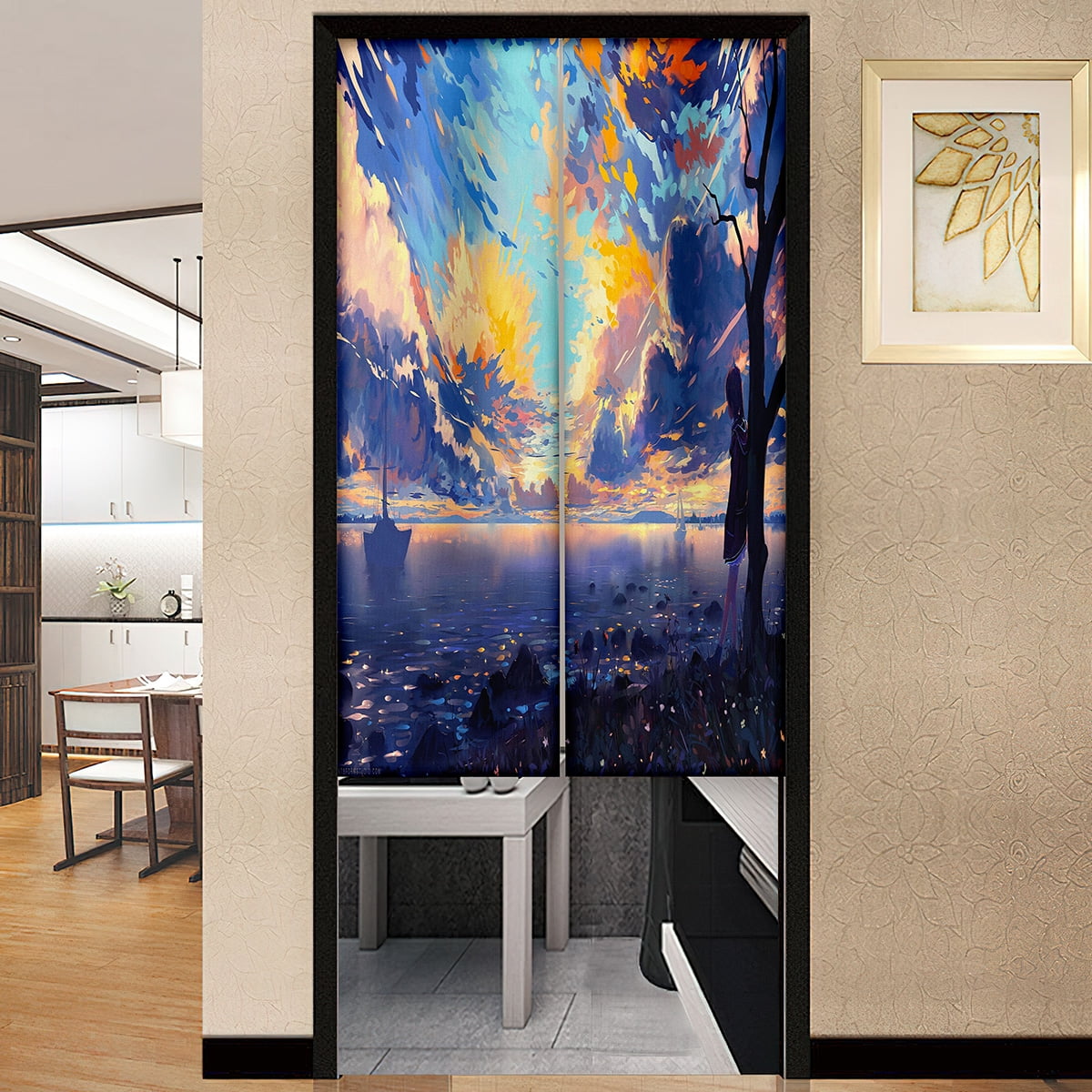 Child River Fantasy Art Print Door Curtain Chinese Panel Japanese Style ...