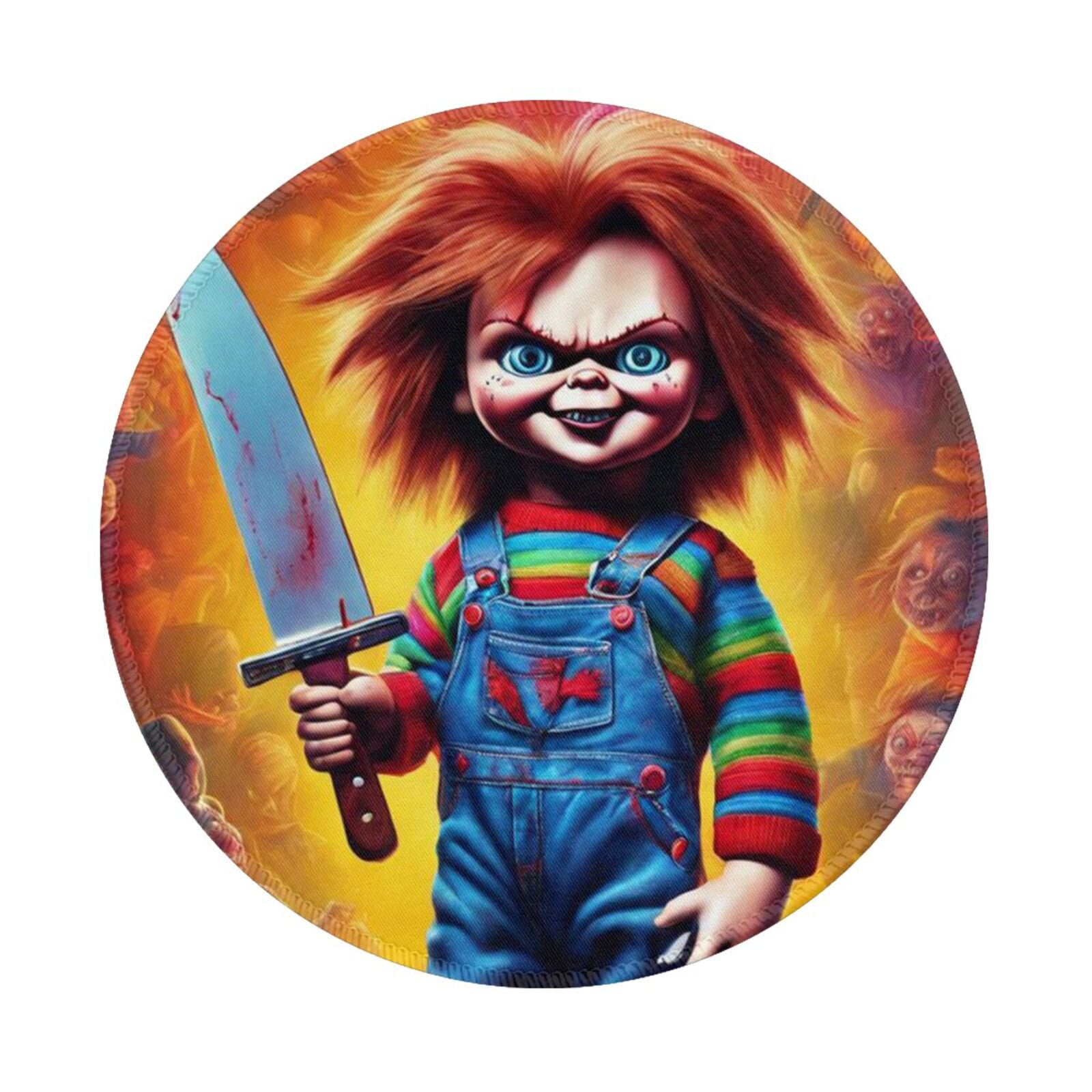 Child'S Play Chucky Non-Slip Rubber Base Mouse Mat 8 Inch Round Mouse ...