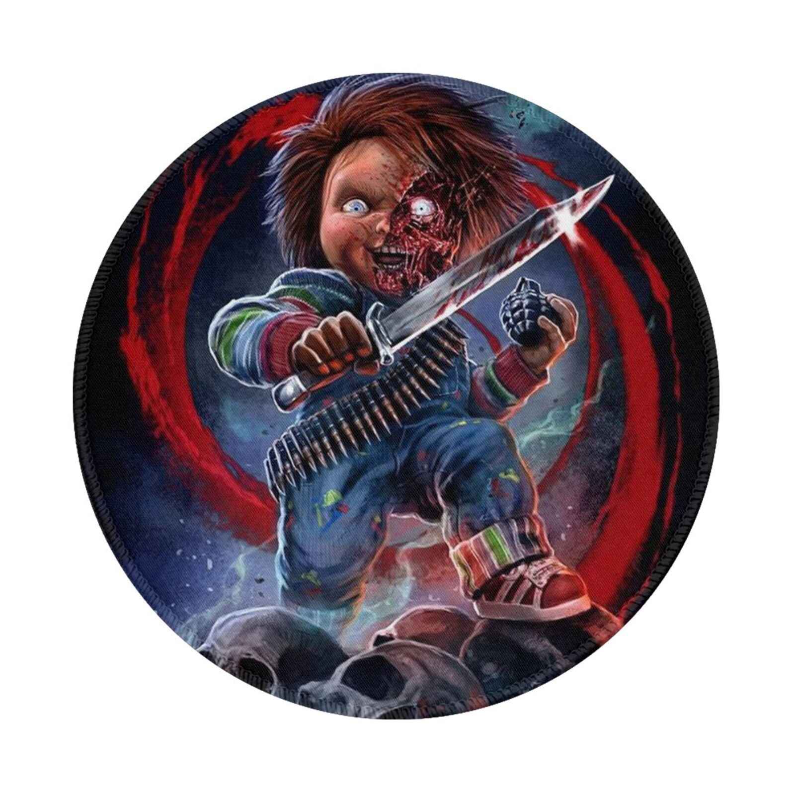 Child'S Play Chucky Non-Slip Rubber Base Mouse Mat 8 Inch Round Mouse ...