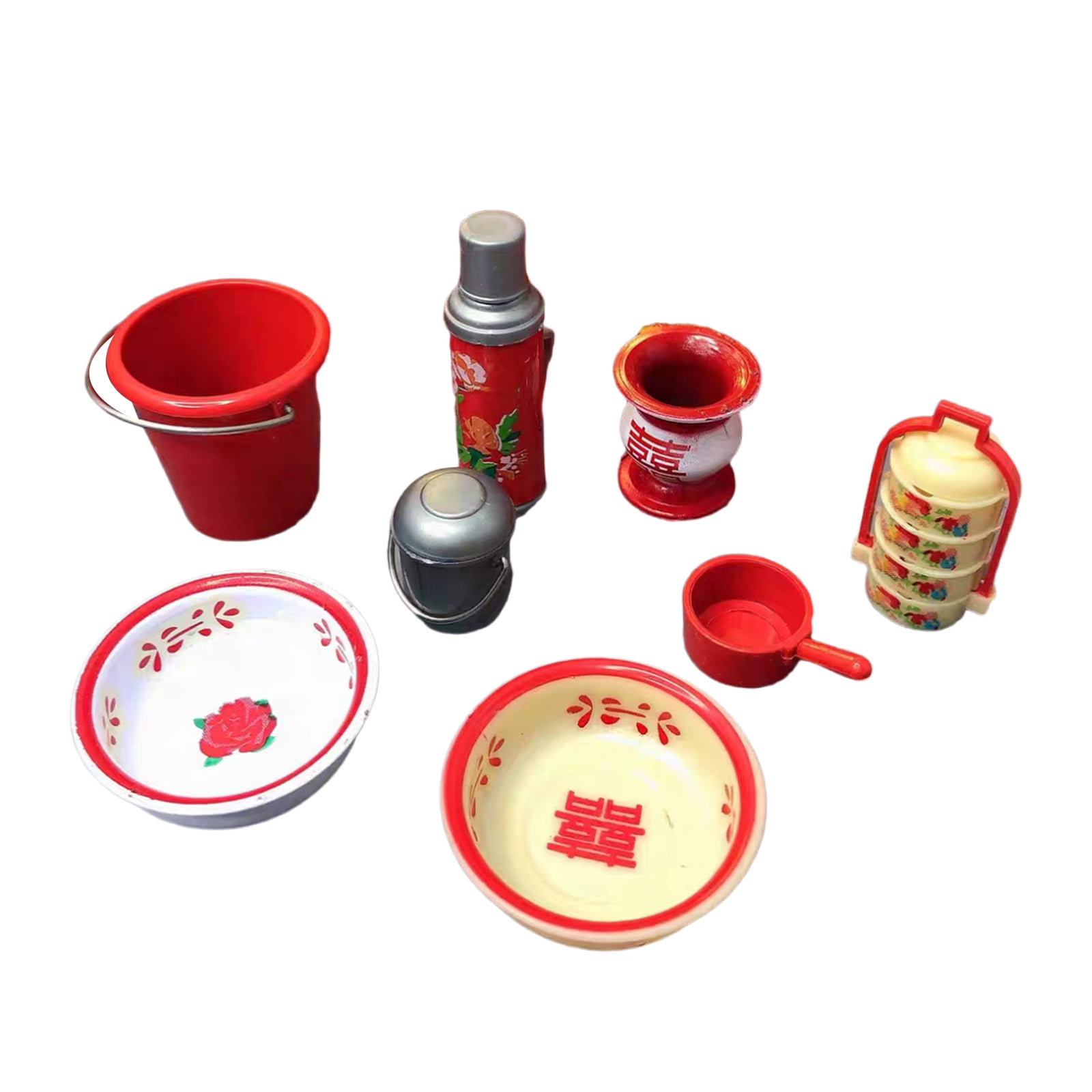 Child Safe Pretend Play Washing Bowl Set for Dollhouses Accessories and ...