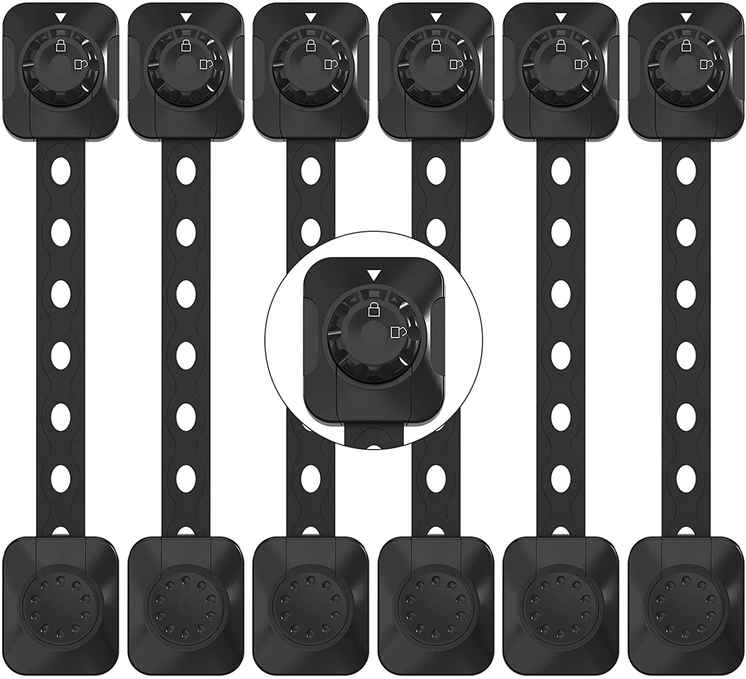 Child Safety Belt Locks 6 Pack for Refrigerators, Cabinets, Drawers ...