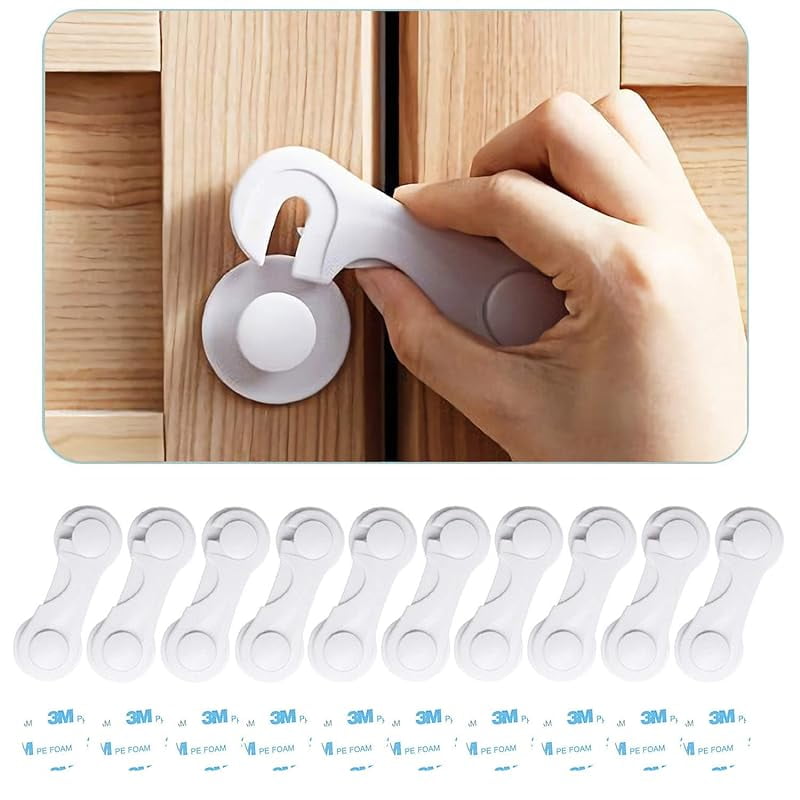 Child Safety Cabinet Locks (10 Pack) - Baby Proofing Latches Lock for ...