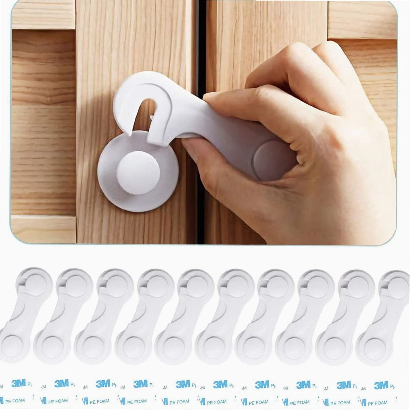Child Safety Cabinet Locks (10 Pack) - Baby Proofing Latches Lock for ...