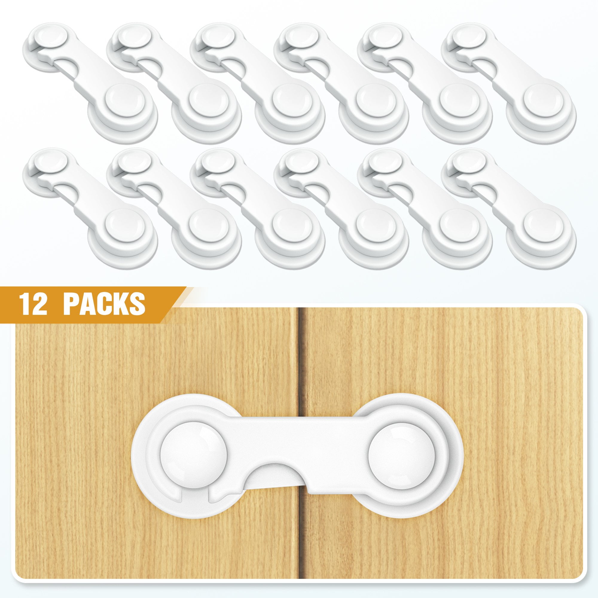 WeGuard Baby Safety Locks, Child Proof Cabinet Latches, No Drill Drawer ...