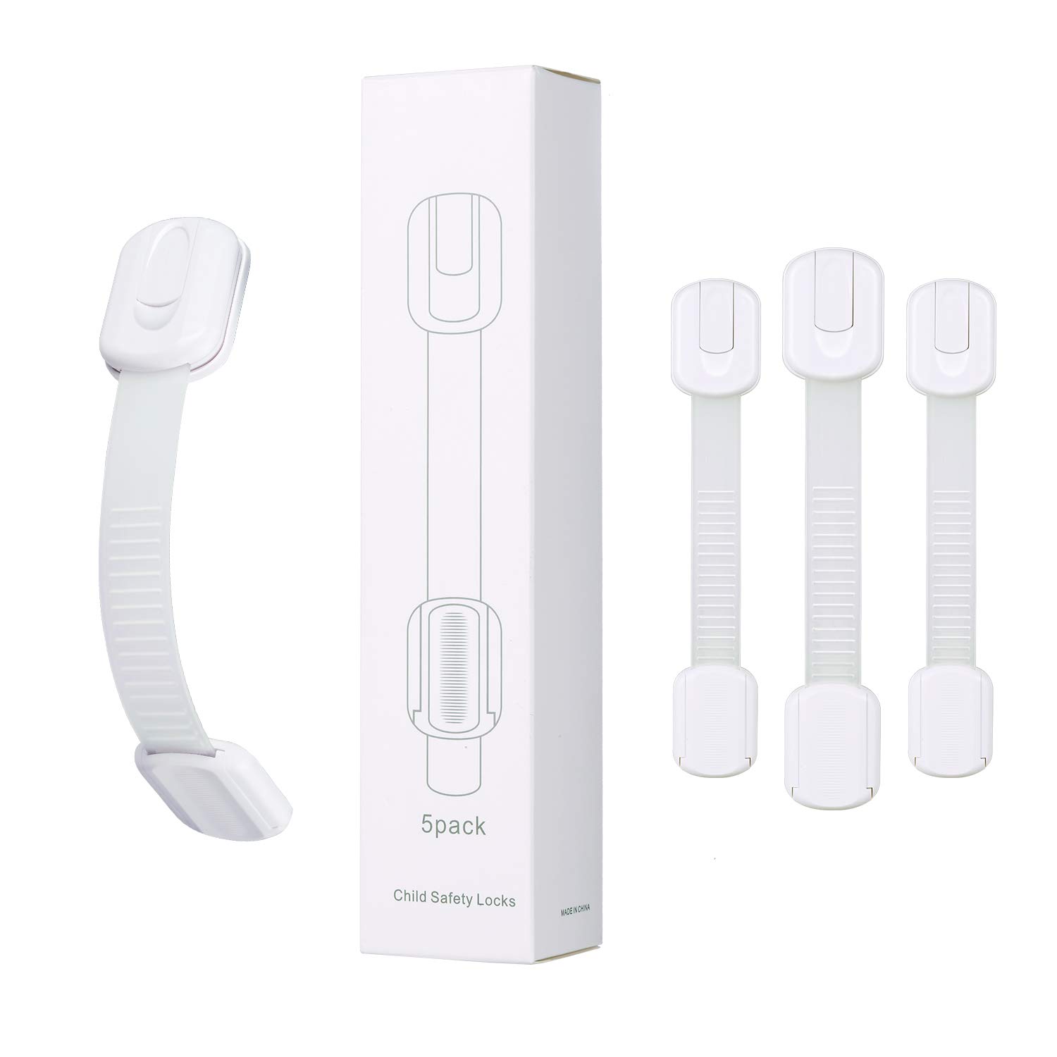 Child Safety Locks Cabinet Lock (5 Pack) Adjustable Baby Lock is ...