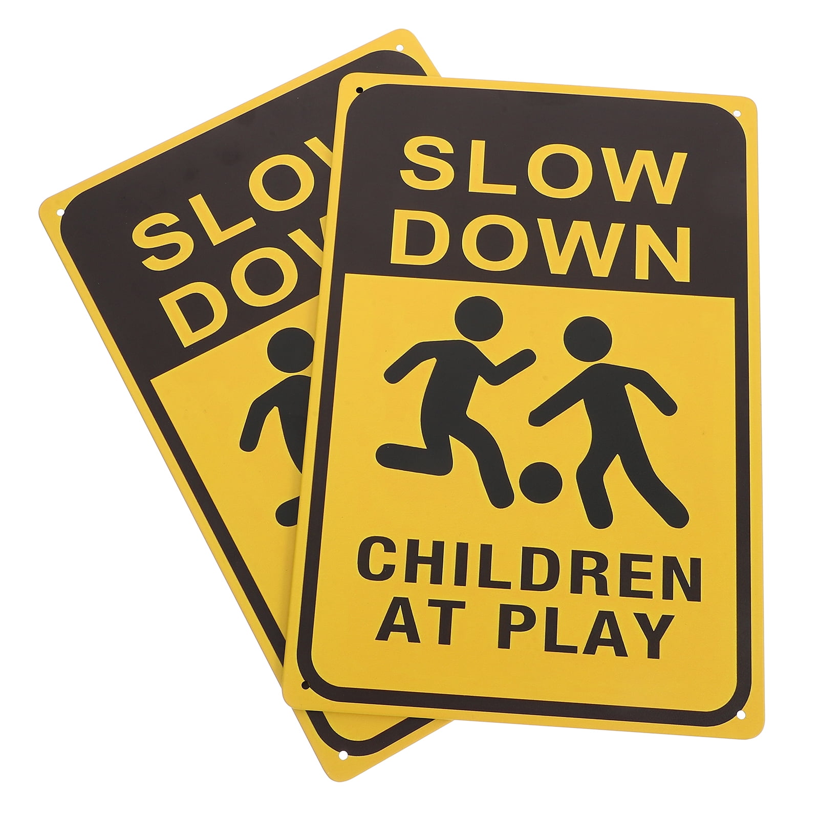 Child Safety Sign Kid Playing Caution Slow Children at Signage ...